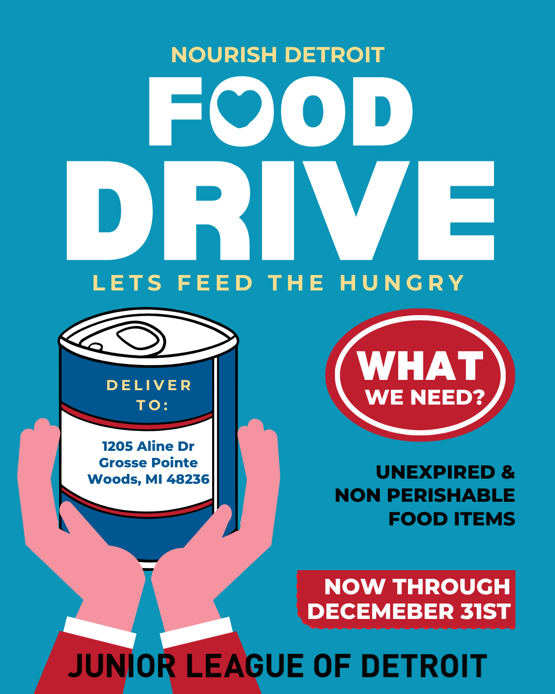 Nourish Detroit Food Drive - Junior League of Detroit, MI